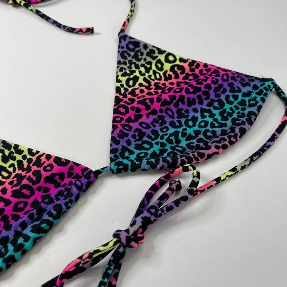 Victoria's Secret | Swim | Victorias Secret Rainbow Cheetah Bikini Top ...